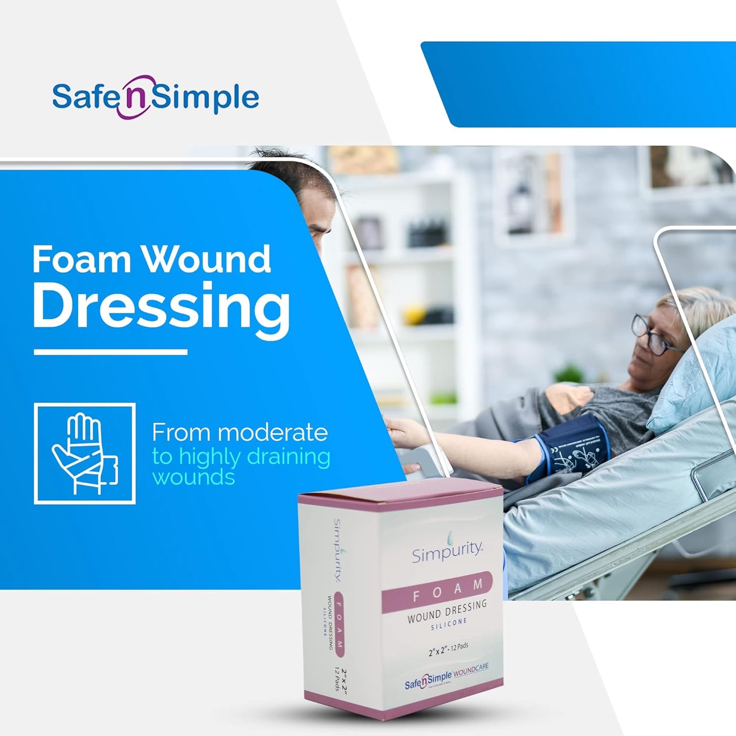 Safe N Simple Simpurity Foam Wound Dressing (192 Count) — Go Bulk Medical