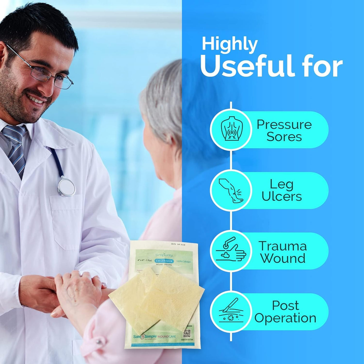 Safe N Simple Simpurity Collagen Wound Dressing — Go Bulk Medical