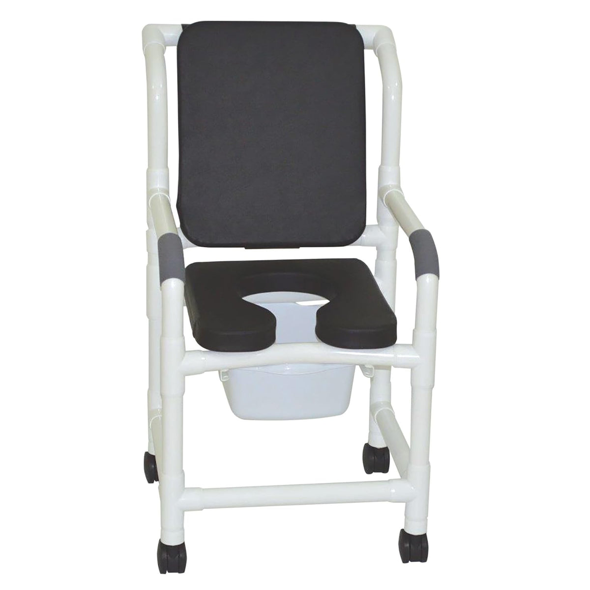 MJM International 118-3TW-SSDE-CBP-SQ-PAIL-BLK Shower Chair Deluxe Elo ...