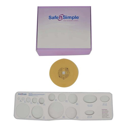 Safe N Simple 2-Piece Round Wafer Extended Wear with Solid Hydrocolloi ...