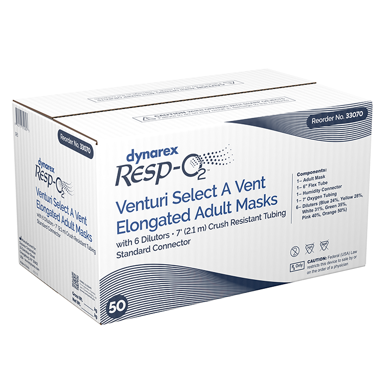 Dynarex Resp-O2 Venturi Select A Vent Elongated Mask (50 Count) — Go ...