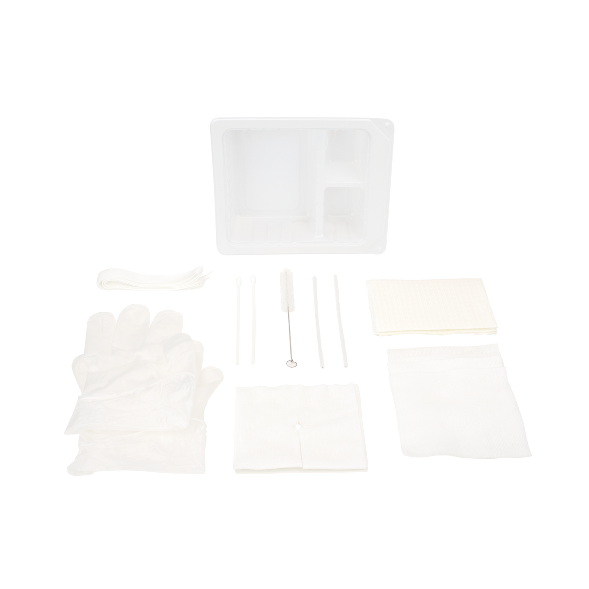 Dynarex Tracheostomy Care Kit - Three Compartment Tray with Vinyl Glov ...