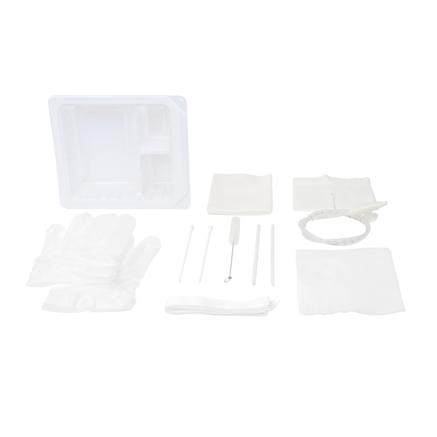 Dynarex Tracheostomy Care Kit - Two Compartment Tray with Vinyl Gloves ...