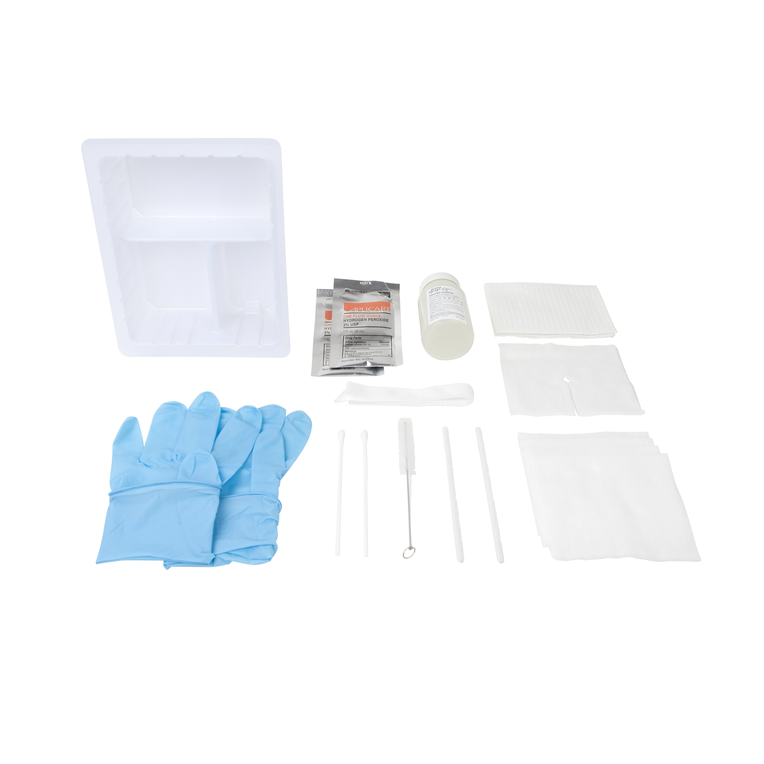 Dynarex Tracheostomy Care Kit - Three Compartment Tray with Nitrile Gl ...