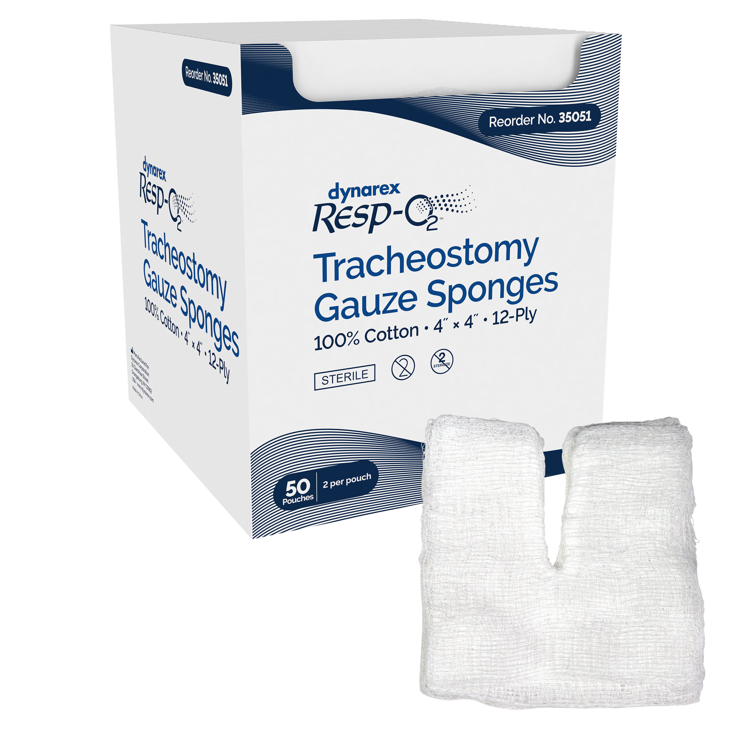 Dynarex Tracheostomy Drain Sponges 35051 | Medical Supplies — Go Bulk ...
