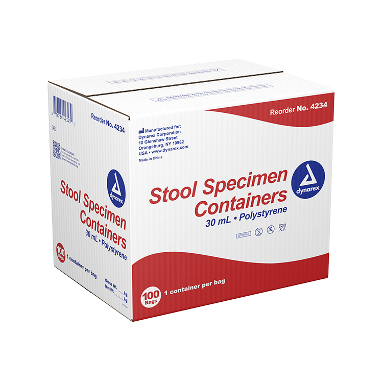 Dynarex Stool Specimen Container - Sterile, Individually Wrapped (100 ...