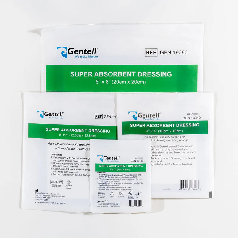 Gentell Super Absorbent Dressings - Adherent — Go Bulk Medical