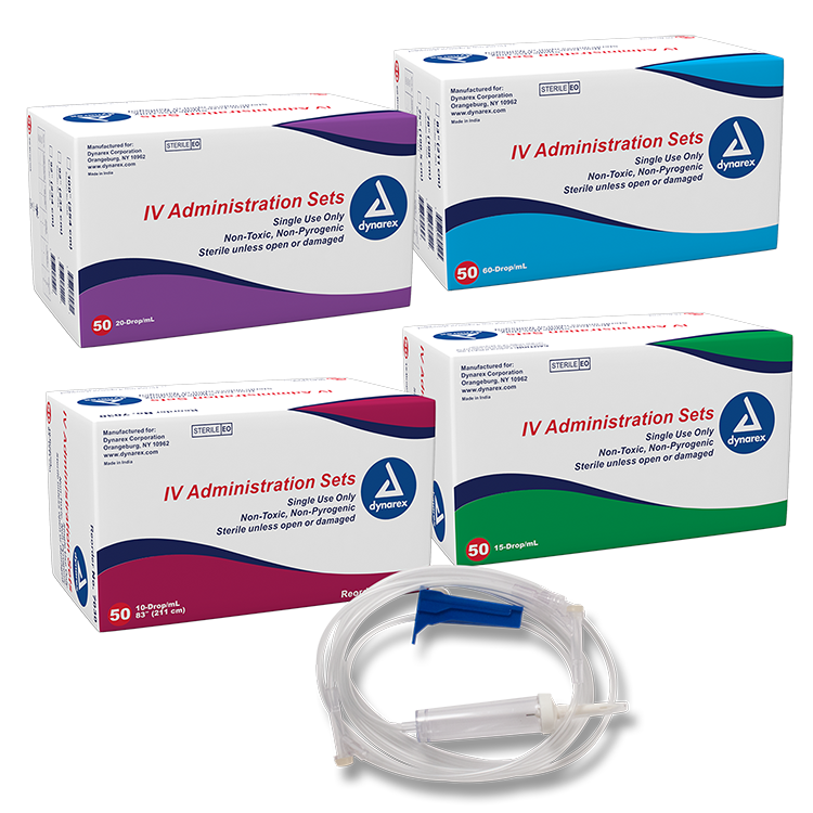 Dynarex IV Administration Sets (50 Count) — Go Bulk Medical