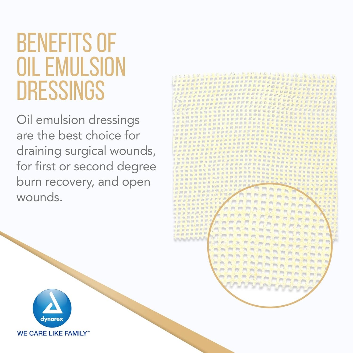 Dynarex Oil Emulsion Dressing, 3" x 3", 50ea/bx 4bxs/cs (100 Count ...