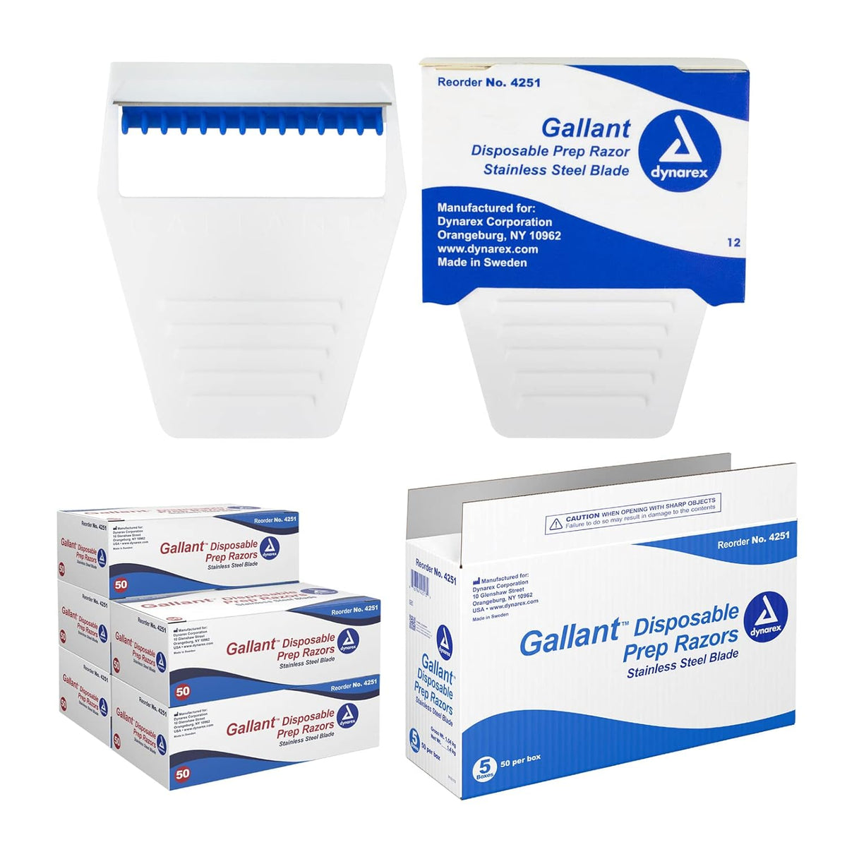 Dynarex Gallant Disposable Prep Razors - 50ea/bx, 5bxs/cs (250 Count ...