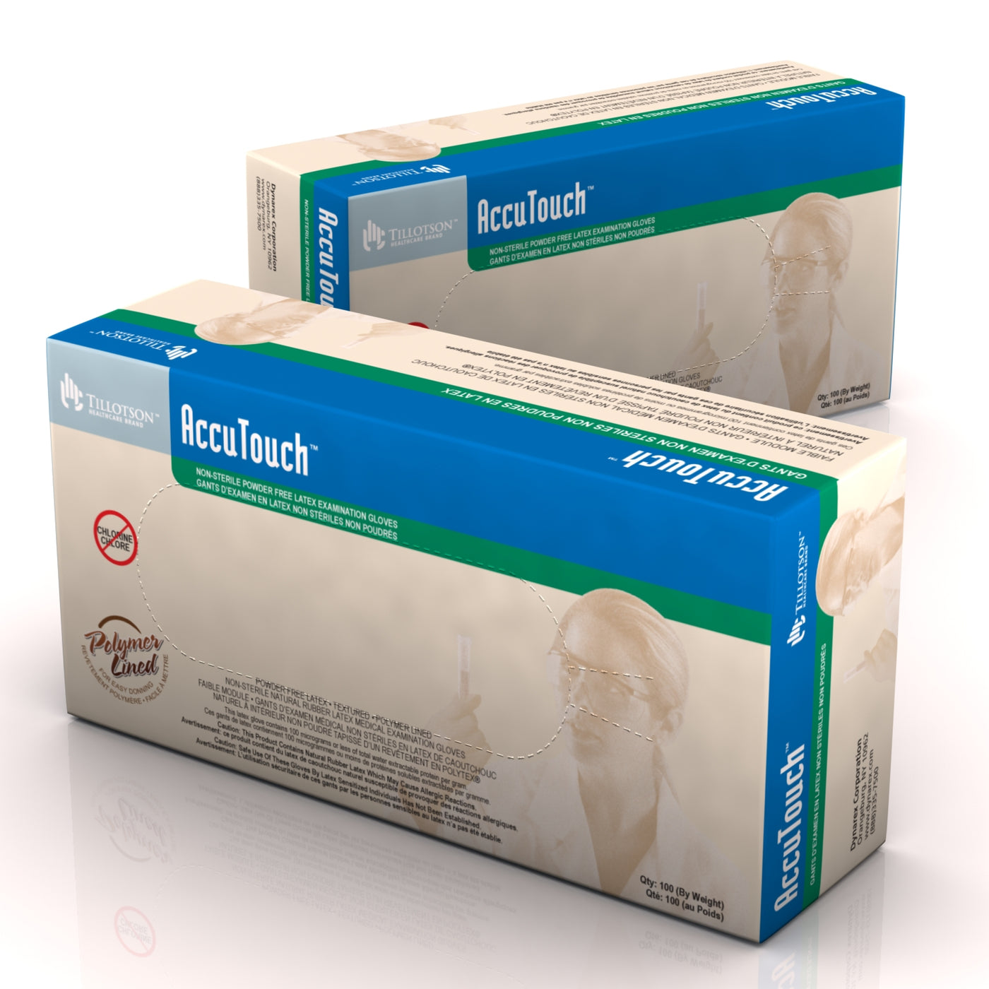 Dynarex AccuTouch Latex Exam Gloves, White - 100ea/bx, 10bxs/cs (1000 ...