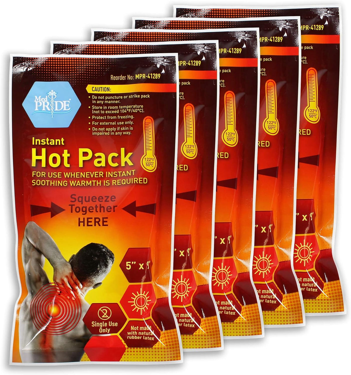 MedPride Instant Hot Packs Disposable Warm Compress Heating Pads - 5 ...