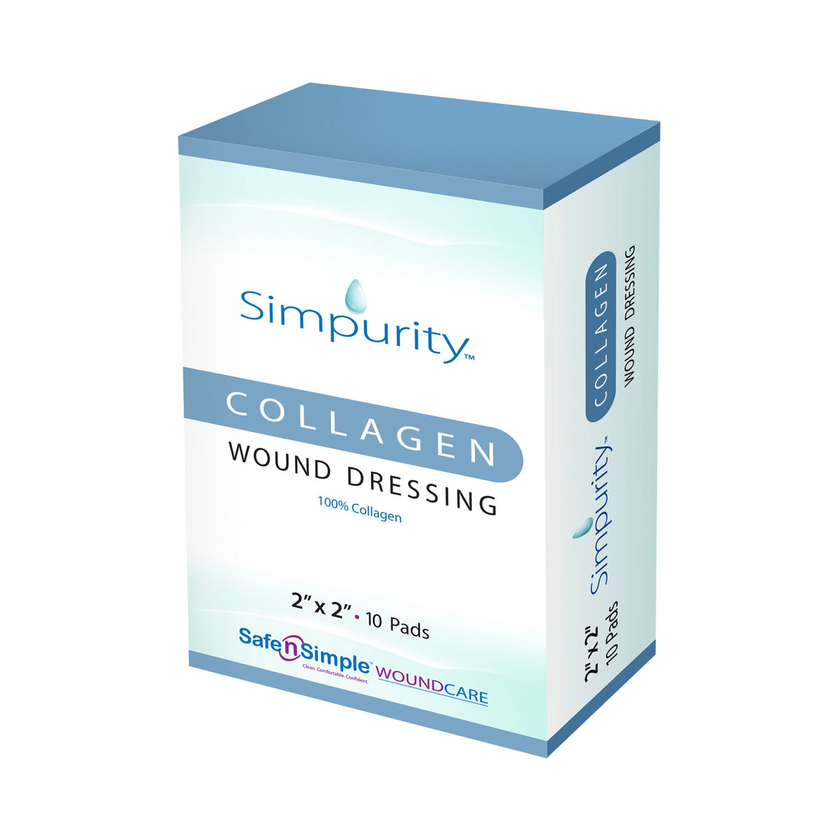 Safe N Simple Simpurity Collagen Wound Dressing, 2" x 2" (140 Count ...