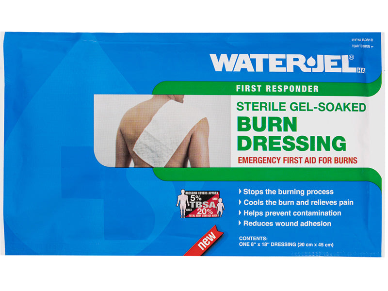 Water Jel First Responder Sterile Burn Dressing - 8" x 18" (20 Dressin ...
