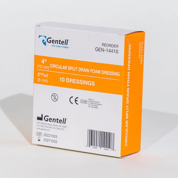 Gentell Circular Split Drain Foam 4" Case (50/CS) — Go Bulk Medical