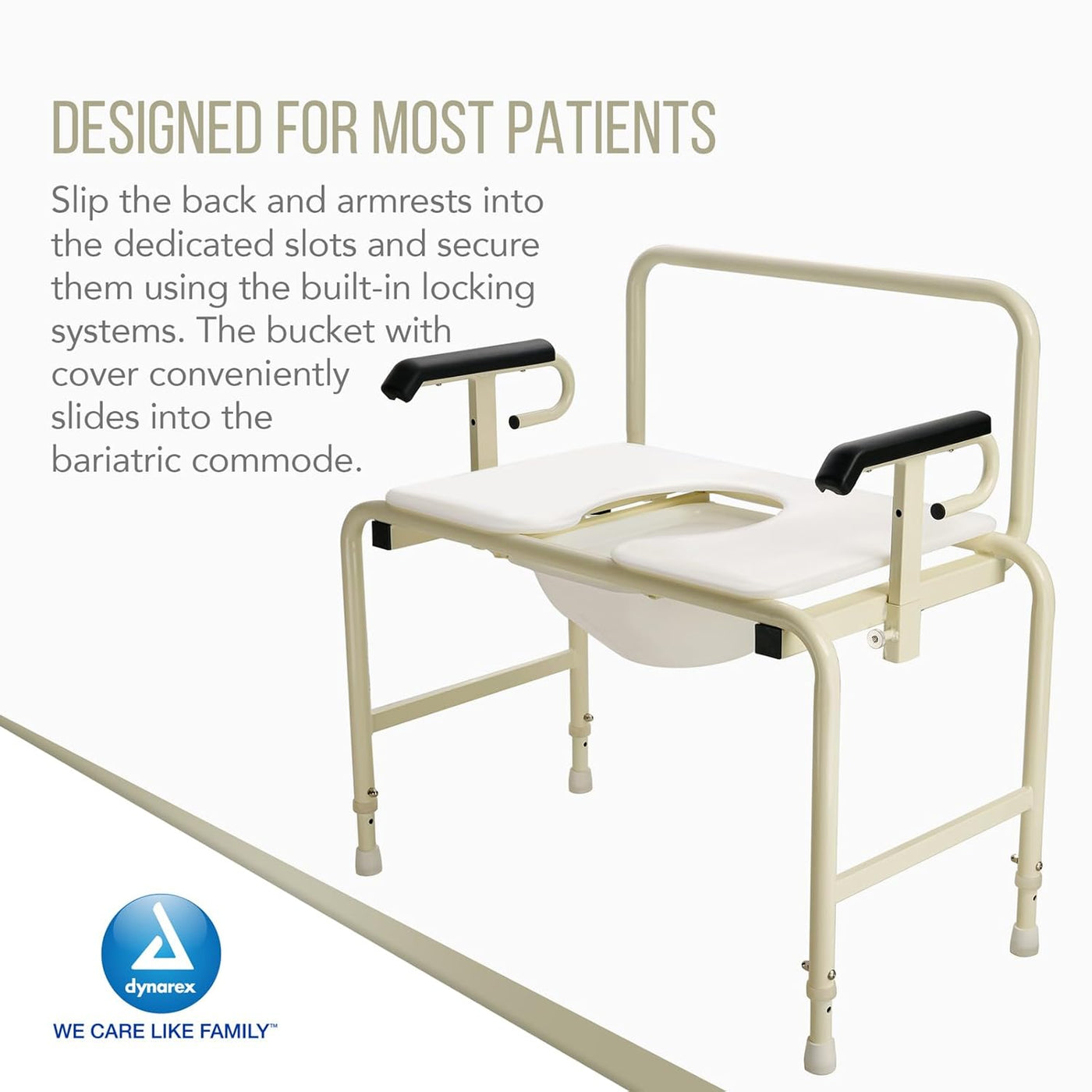 Dynarex Bariatric HD Drop Arm Commode — Go Bulk Medical