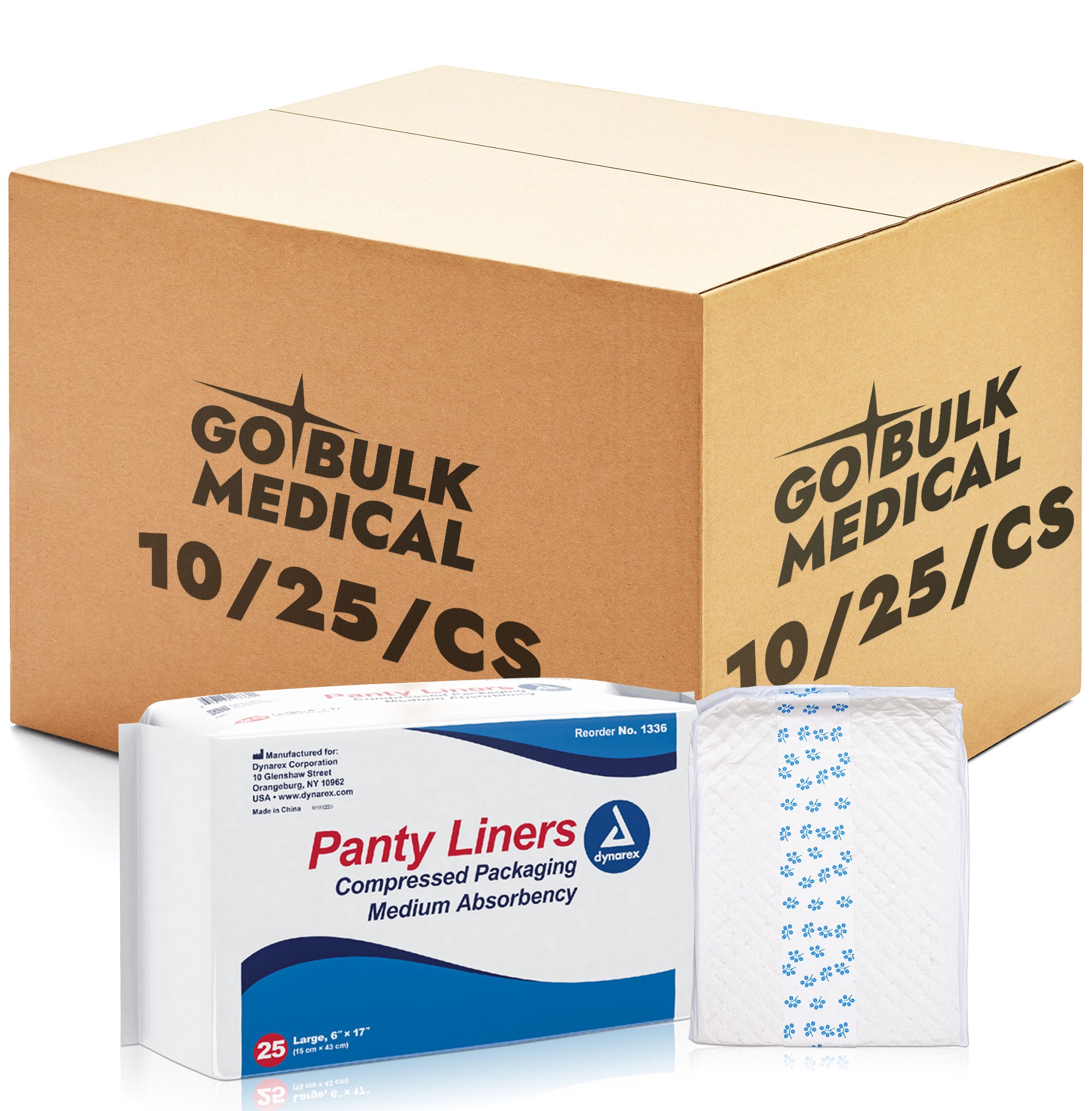 Dynacare Panty Liners w/ Adhesive Tab, 6" x 17", 10/25/cs – Go Bulk Medical