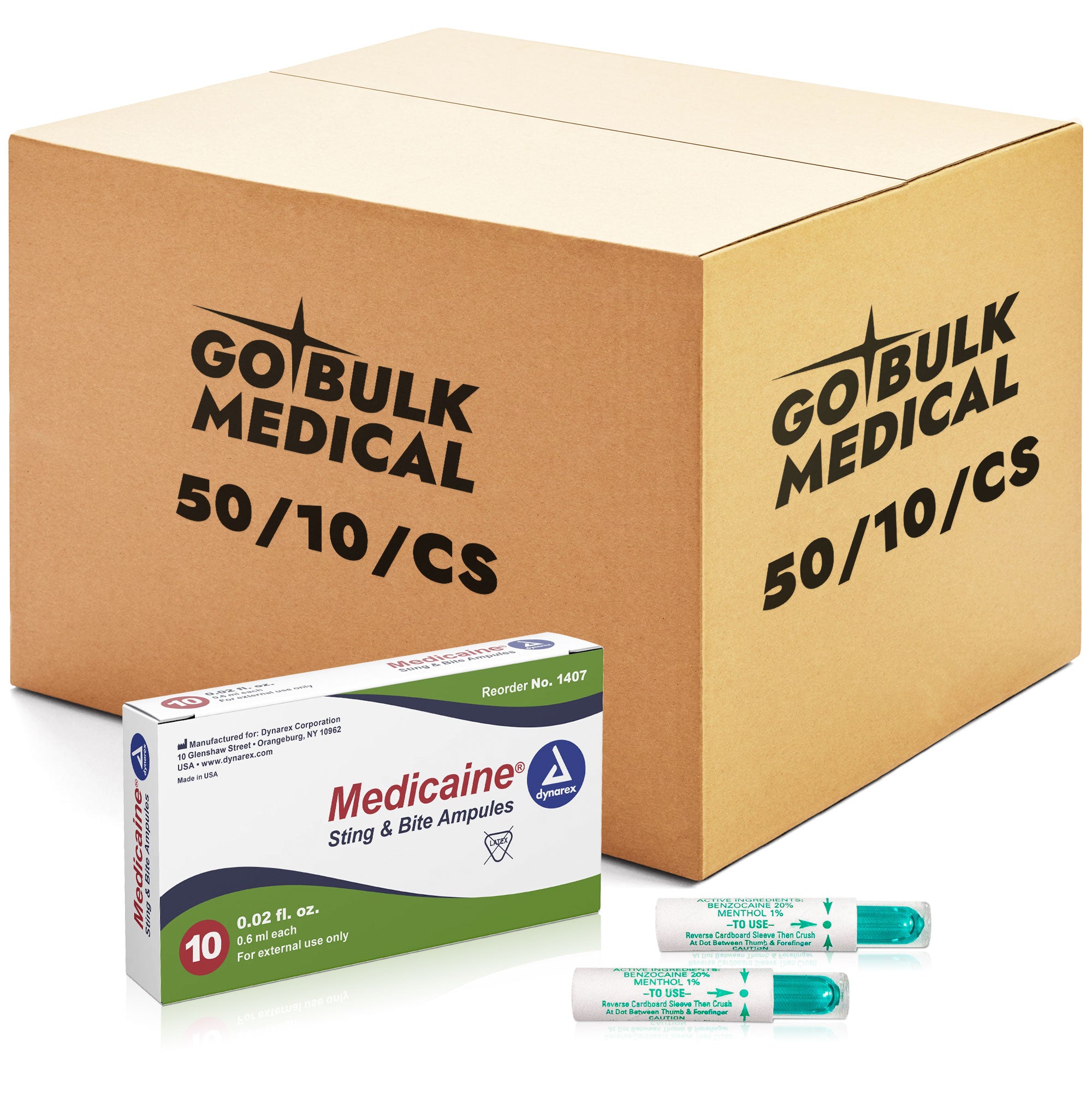 Dynarex Medicaine Insect Bite - Ampule, 6 cc, 50/10cs – Go Bulk Medical