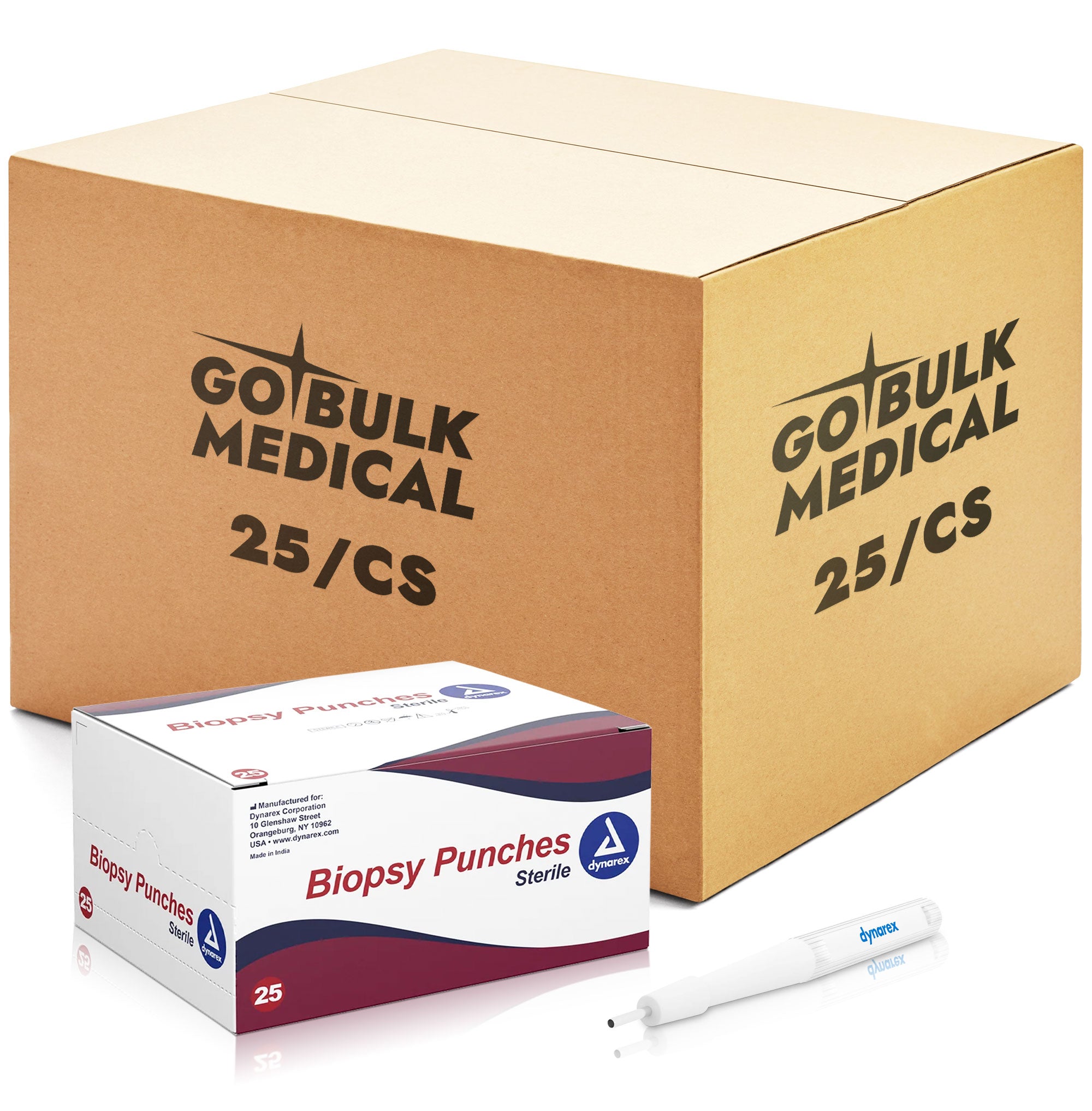 Dynarex Biopsy Punches, 1.5 mm, White, 25/bx – Go Bulk Medical