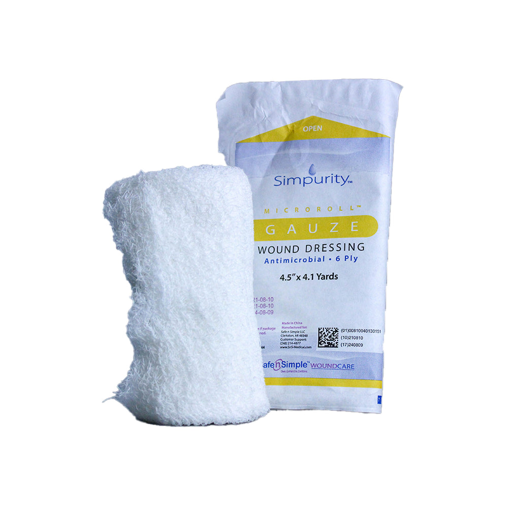 Safe N Simple Simpurity Antimicrobial Microroll Gauze Wound Dressing ...