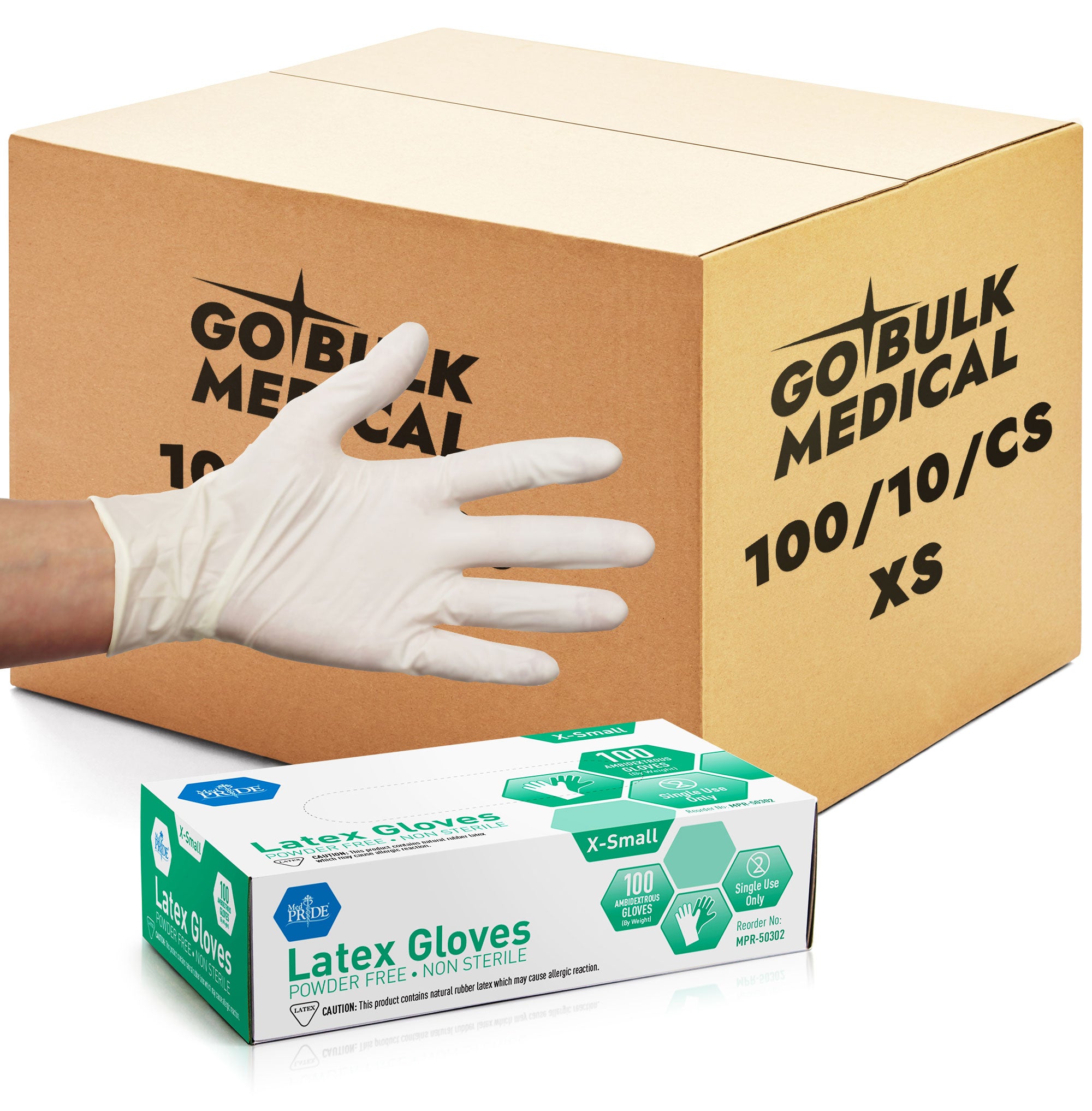 MedPride Latex G.P. Gloves 4 Mil Thick Non-Sterile Powder Free - 100 G ...