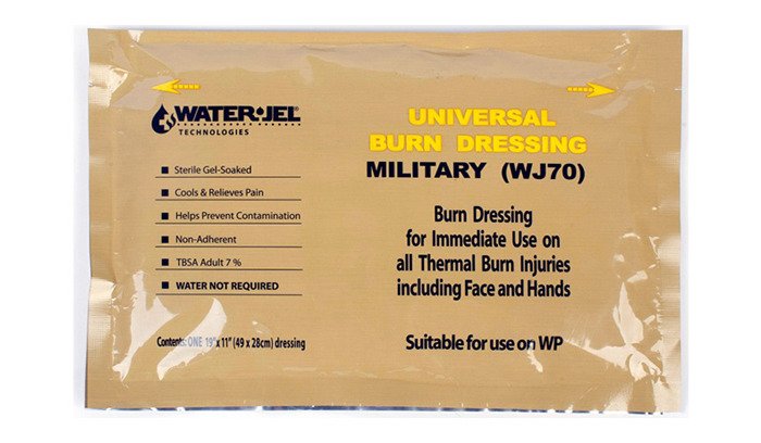 Water Jel Military Universal Dressing, HA (20 dressings/case) — Go Bulk Medical
