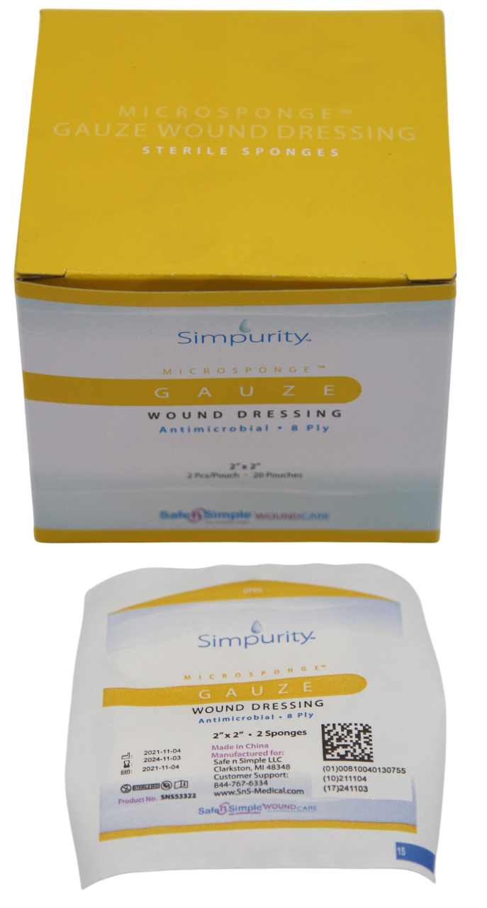 Safe N Simple Simpurity Antimicrobial Gauze Sponge (240 Count) — Go ...