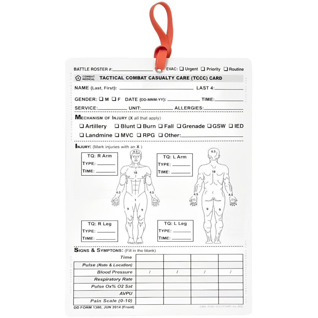 Combat Medical TCCC Card (Pack of 10) — Go Bulk Medical